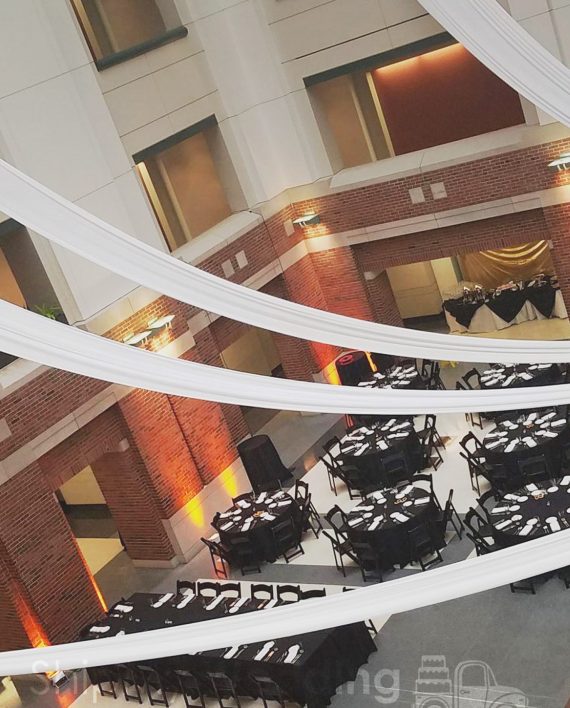 Ceiling Draping Fabric Ideas - Cover Your Wedding Decor $25